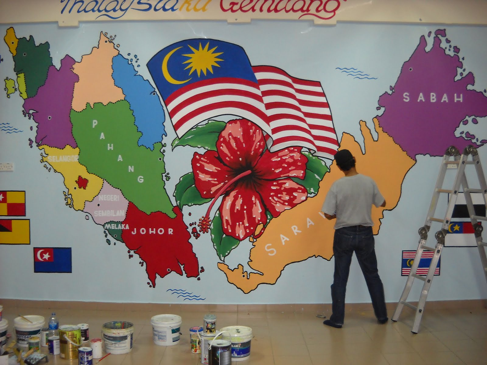 Pelukis Mural Shah Alam: Peta Semenanjung Malaysia