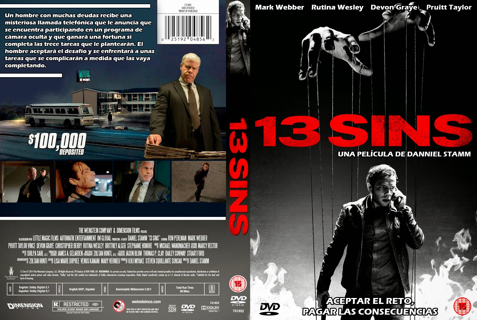 PB | DVD Cover / Caratula FREE: 13 SINS - DVD COVER 2014 ESPAÑOL (*)