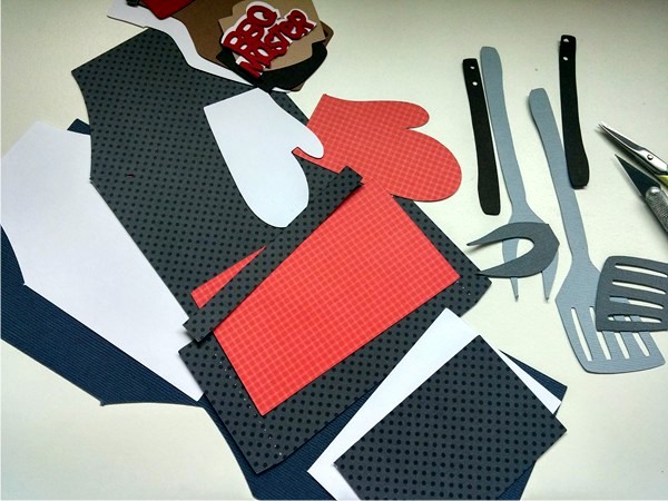 BBQ Apron Easel Card and Photo Tutorial - myscrapchick