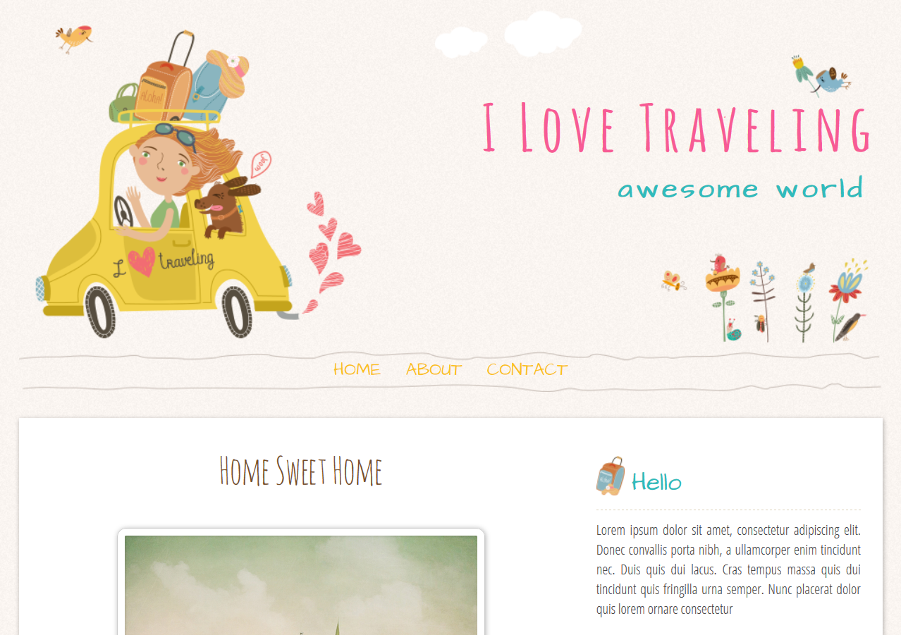 I Love Traveling Blogger Template | Ipietoon - Blog Design and Online ...