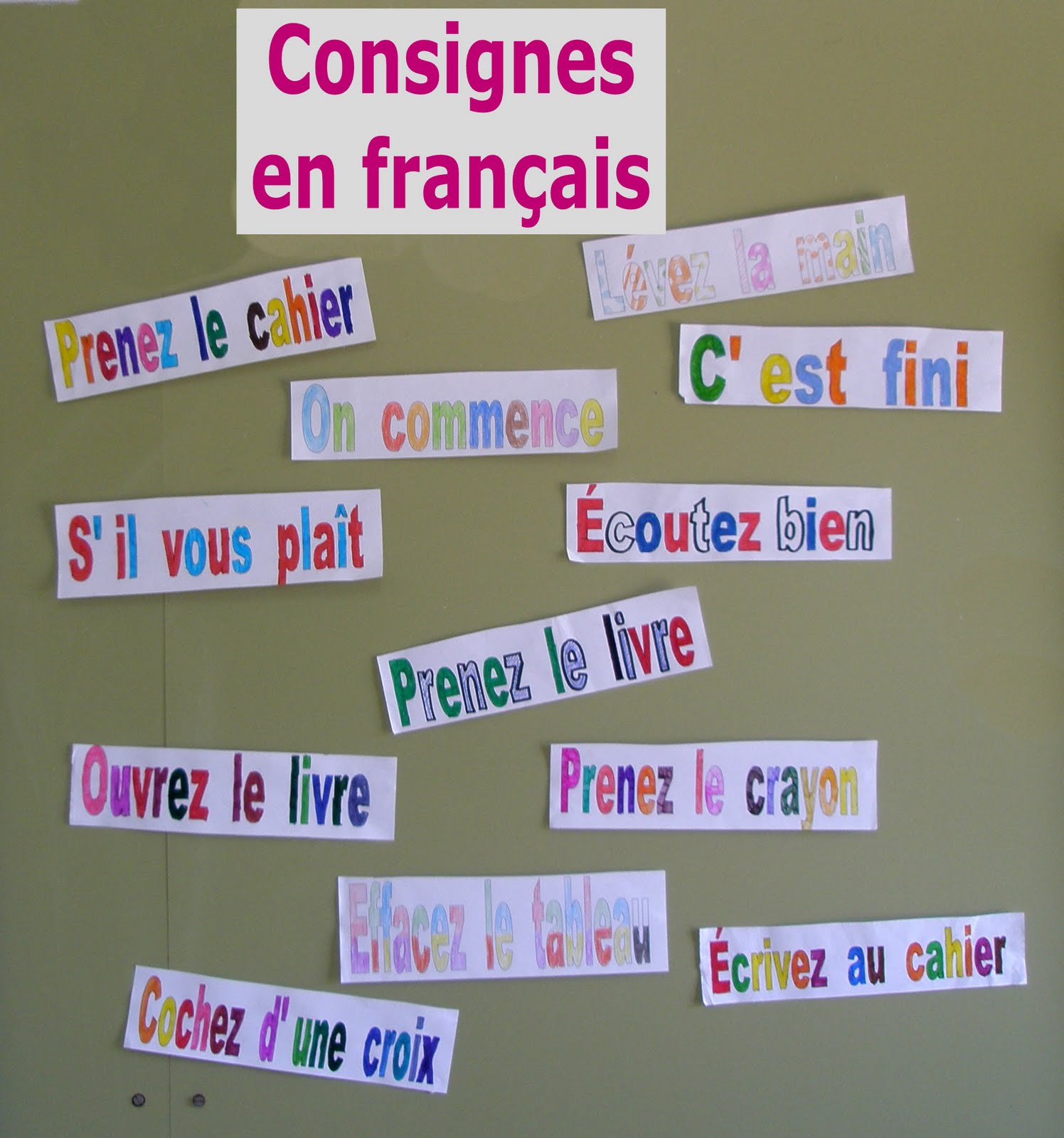 DOUCE FRANCE: Les consignes de classe