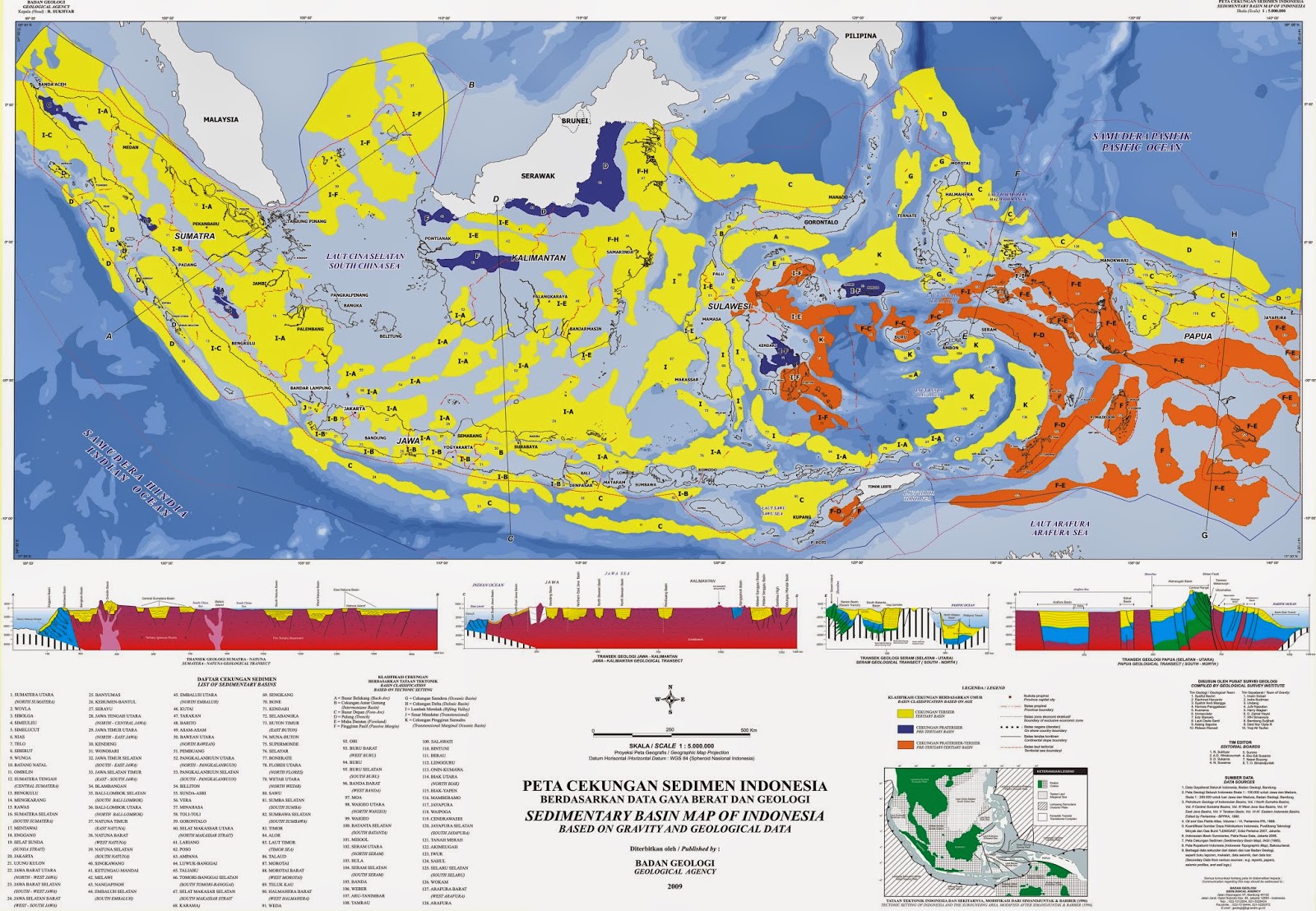 Sedimentary Basin Map of Indonesia ~ basemap