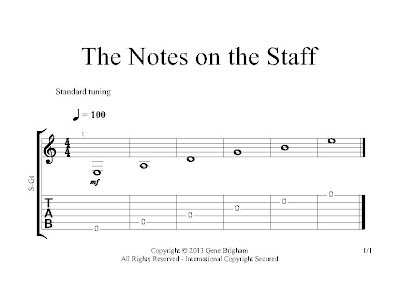 Beginning Guitar: The Treble Clef Staff: A Primer