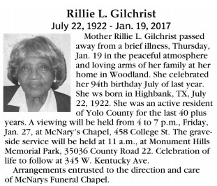 FAMILY HISTORY CHANNEL : Rillie Louise Gilchrist