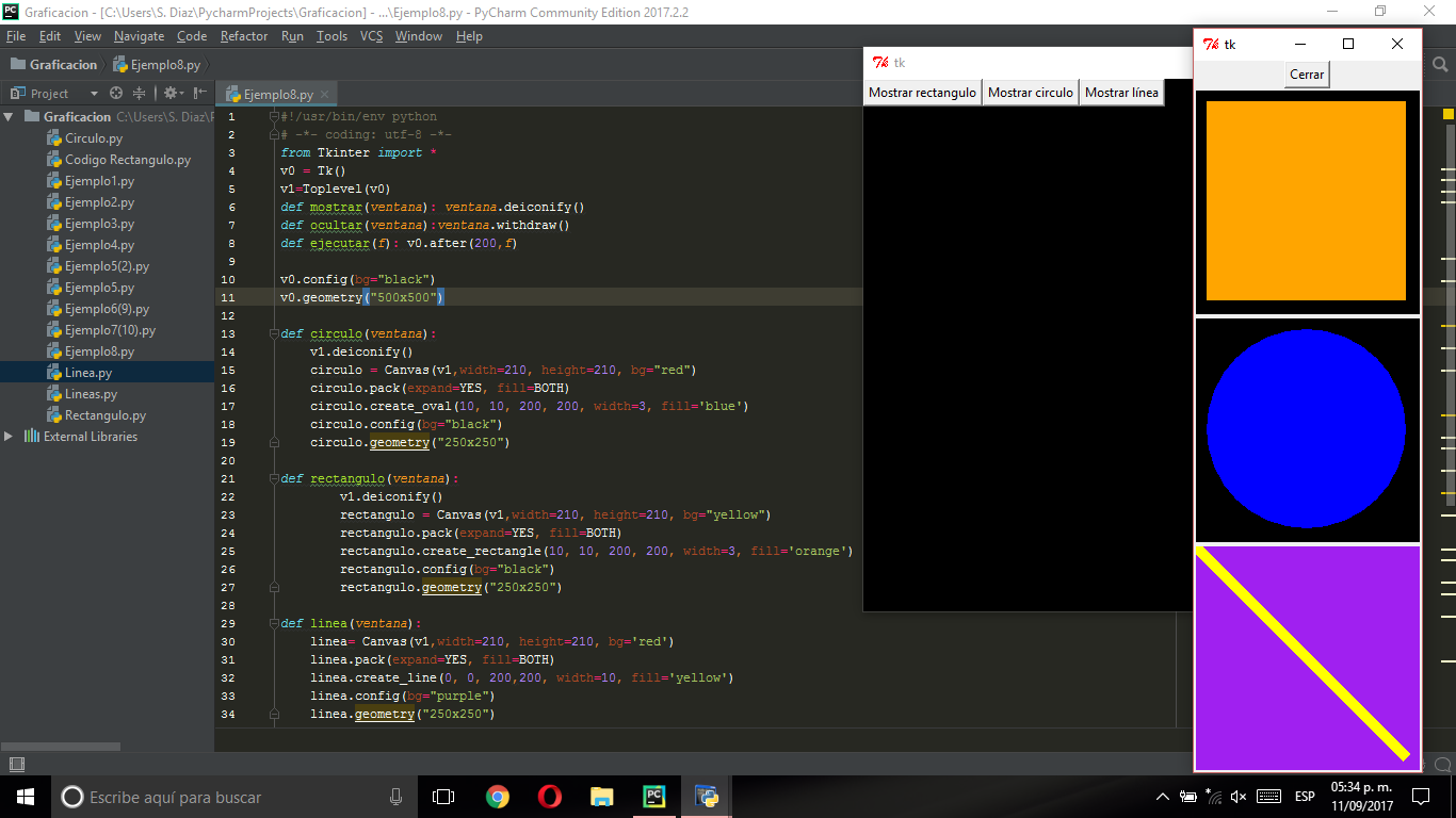 Programas en Python (PyCharm).