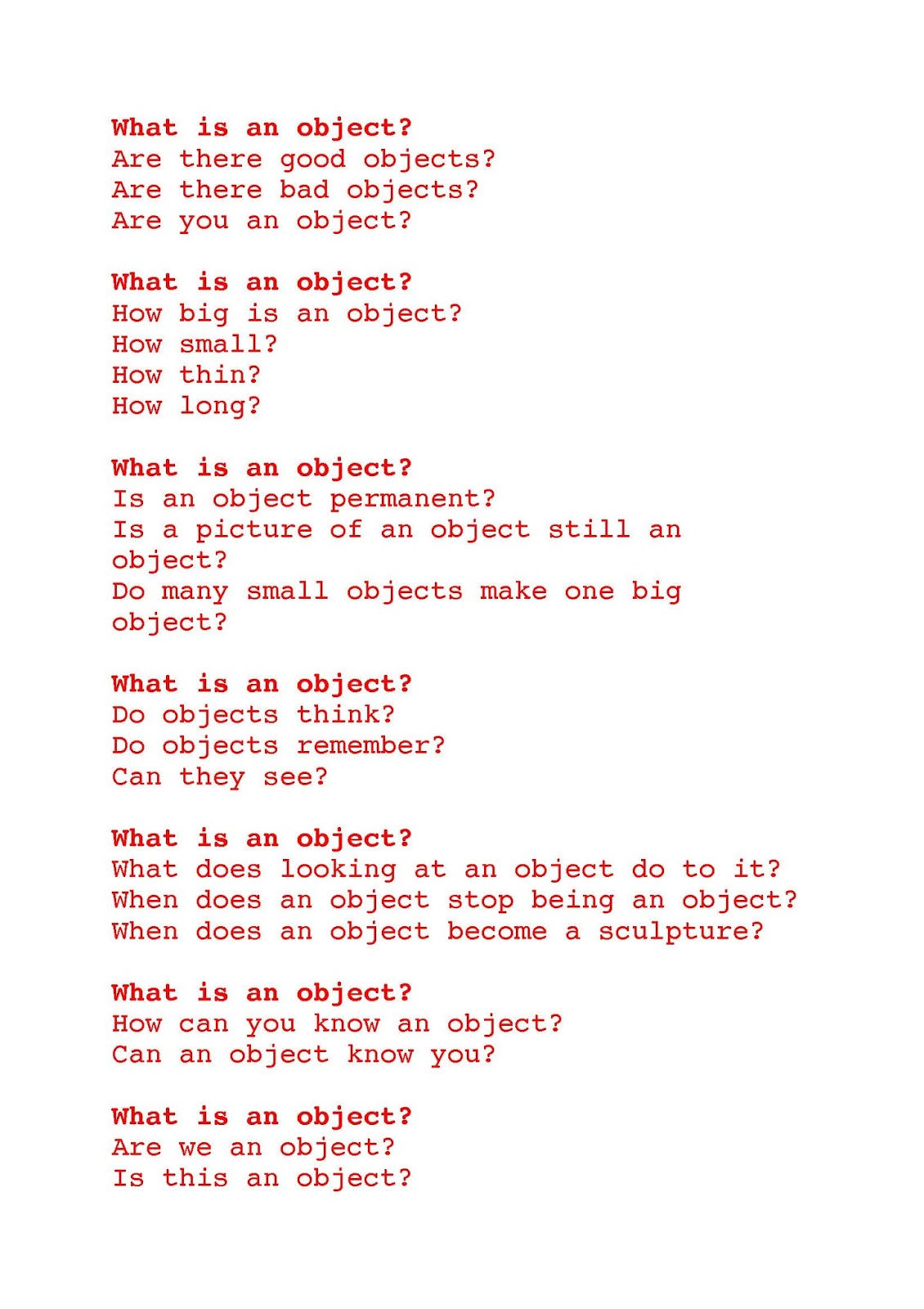Bill Leslie: Object Poem
