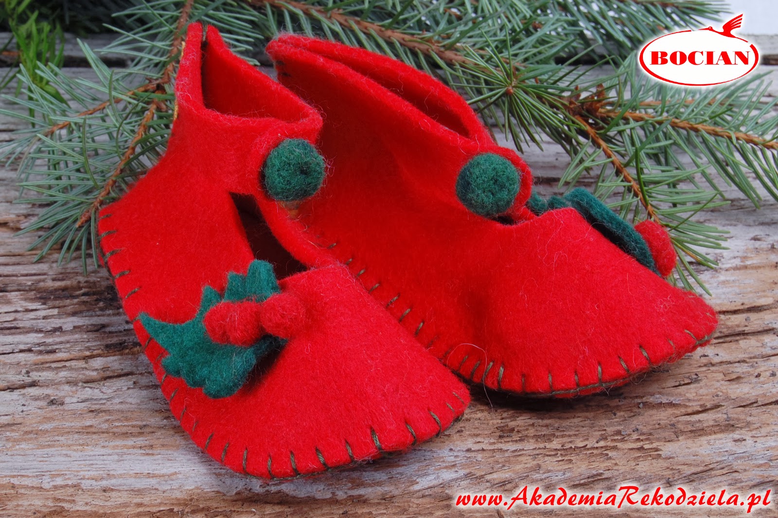 Akademia Rękodzieła BOCIAN: Świąteczne ozdoby z filcu cz.3.
