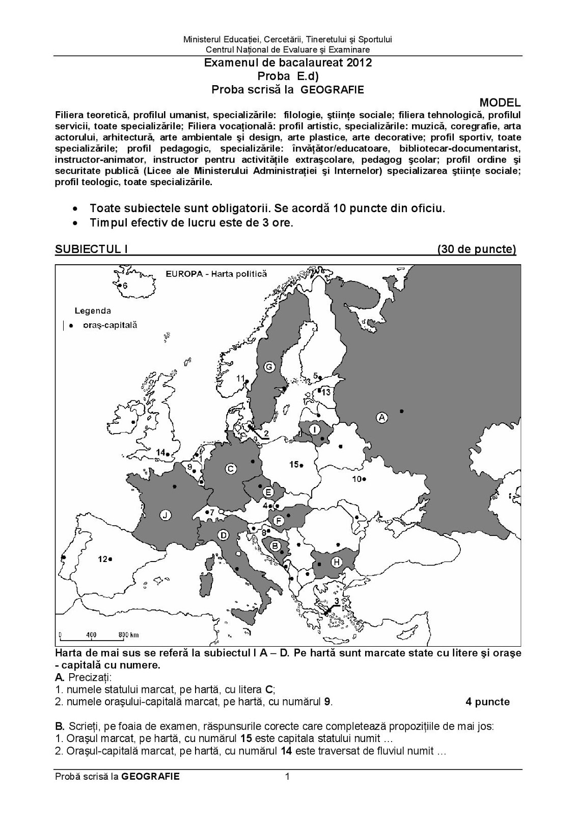 GEOGRAFILIA: Geografie BAC, modele de subiecte și variante extrase 2011 ...