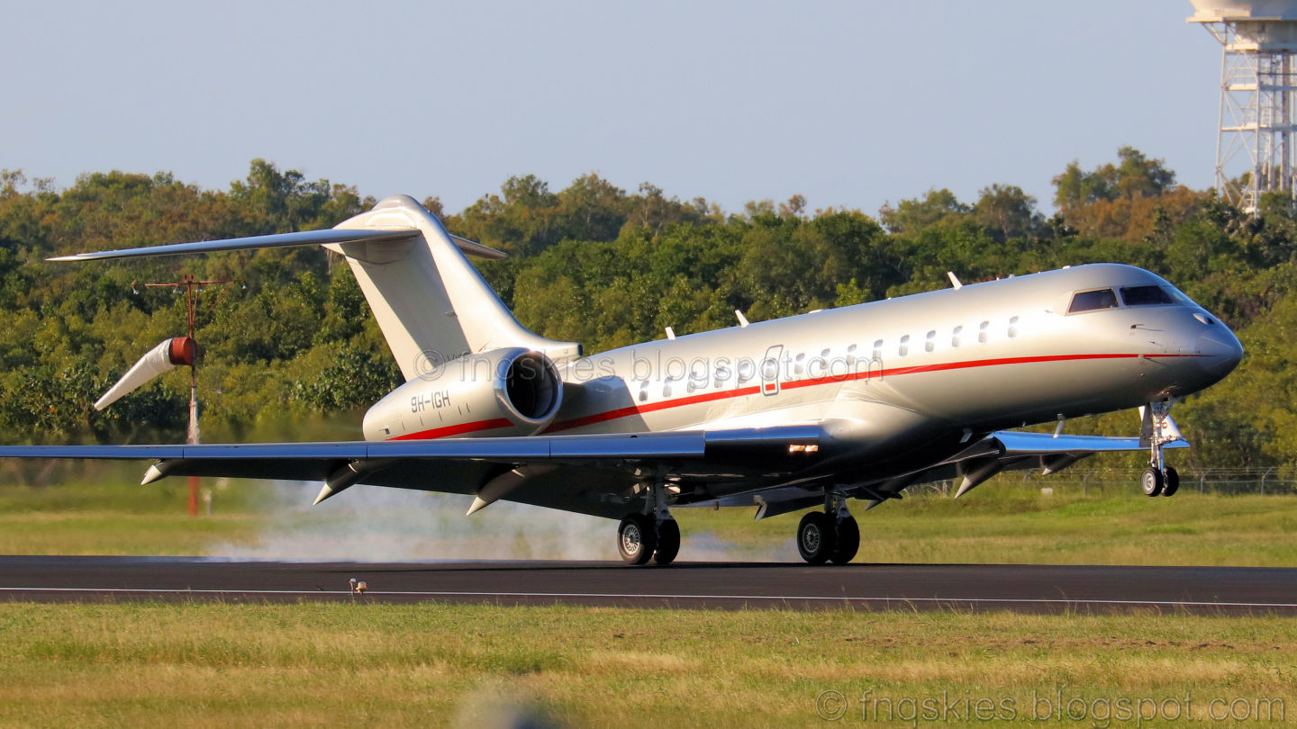 Far North Queensland Skies: VistaJet Global Express 9H-IGH departs