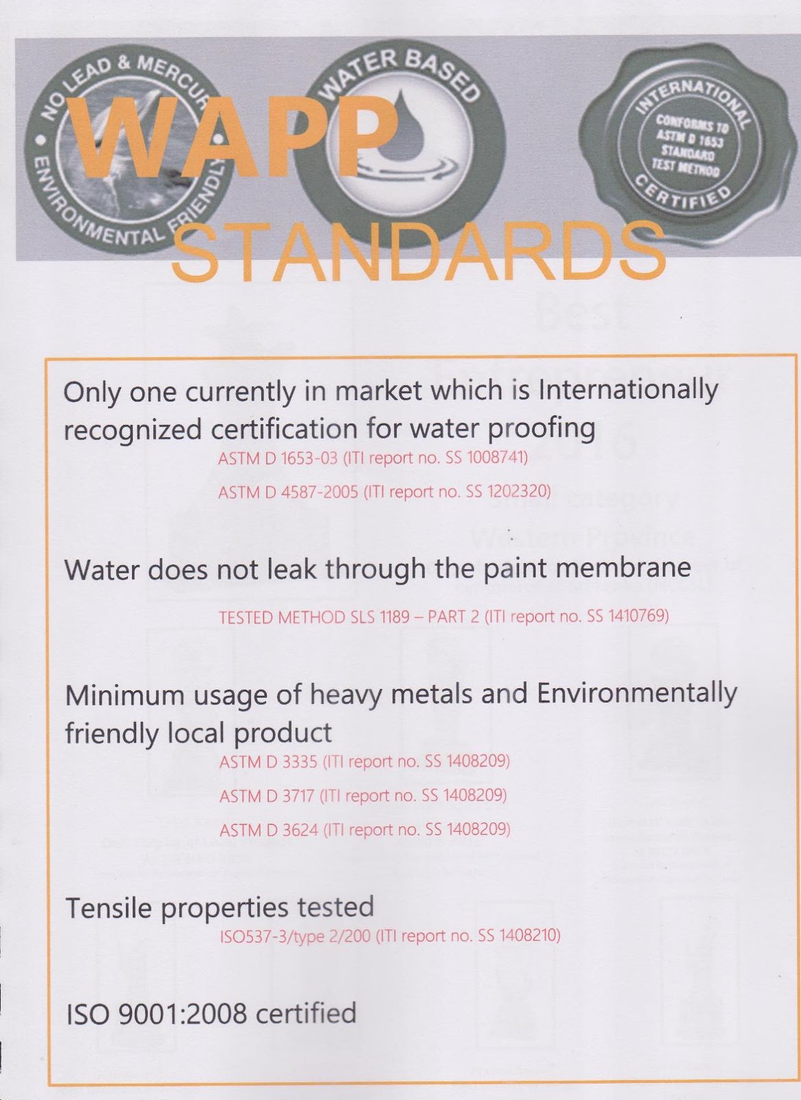 WaterProof Wapp Paints: Our Achievements