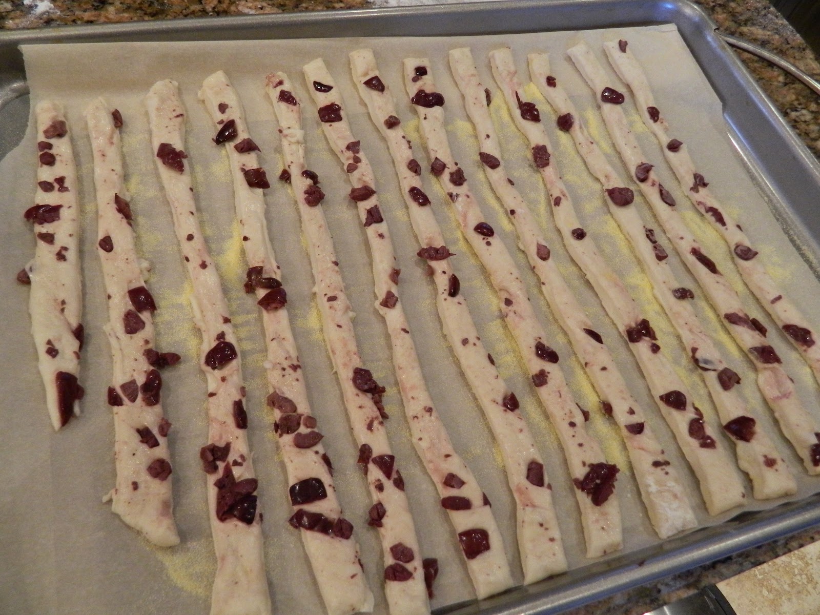 Ellen B Cookery: Bread Sticks with Kalamata Olives