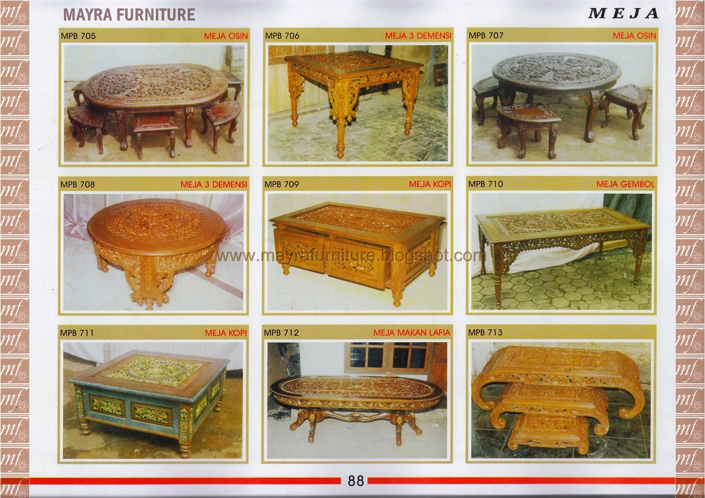 Katalog Mebel Meja - Pesona Bahari 2007 - Katalog Mebel Mayra Furniture
