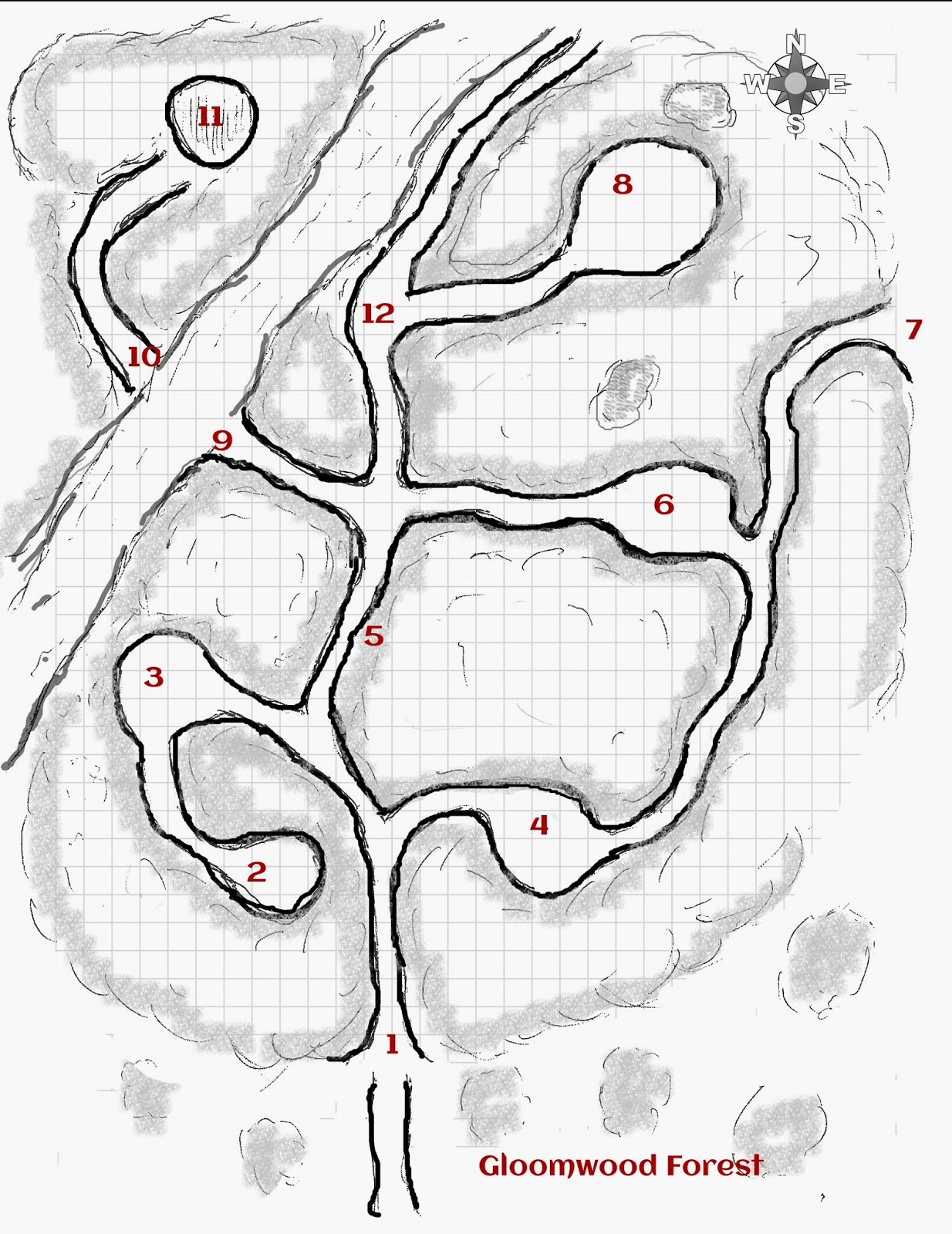 The 3 Toadstools : Teaser Map for Gloomwood Forest