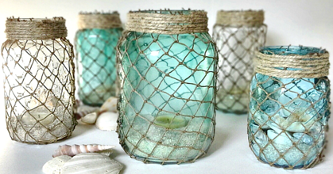 DIY Fish Net Jars