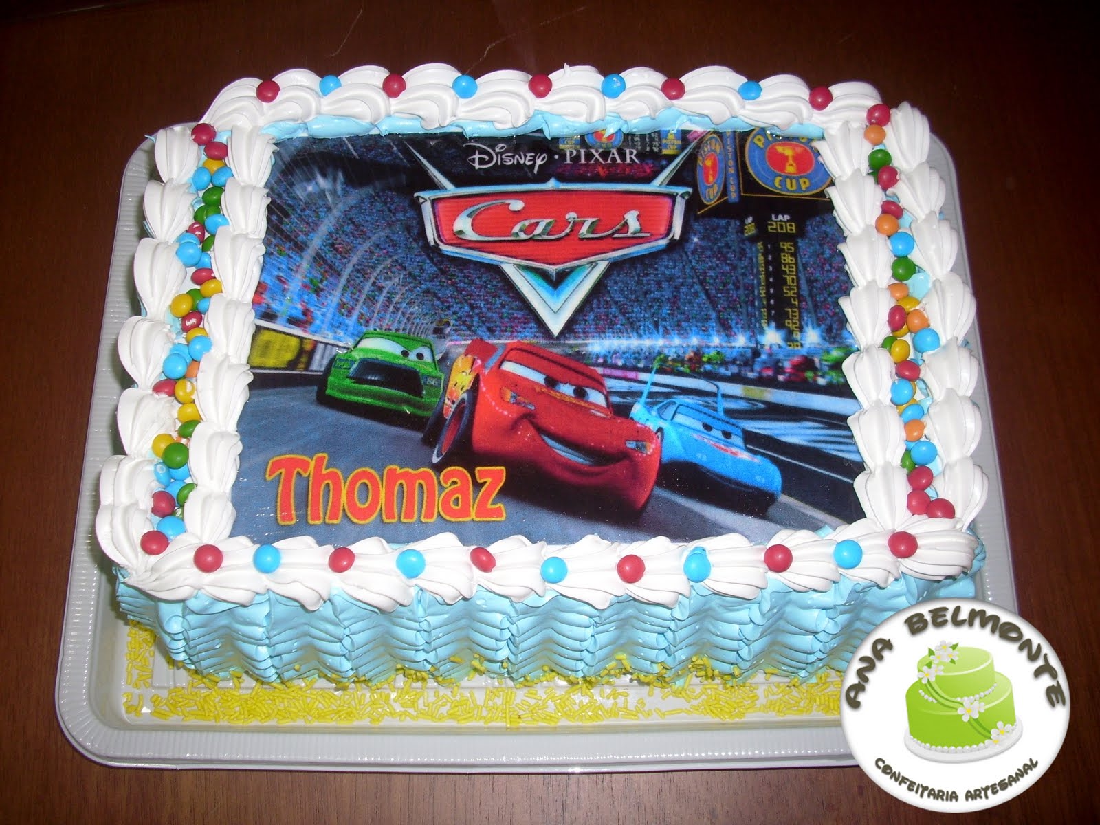 Ana Belmonte : Bolo tema CARS (CARROS) com papel arroz comestível