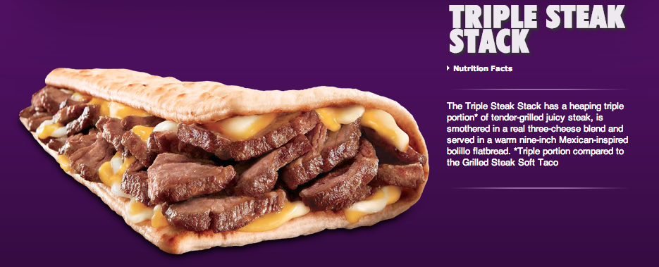 Now at Taco Bell: Triple Steak Stack