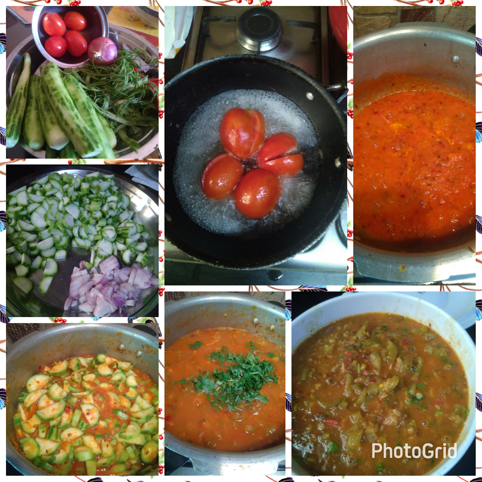 Jayanthi's Indian Recipes: Turai and green moong dhal in tomato gravy.