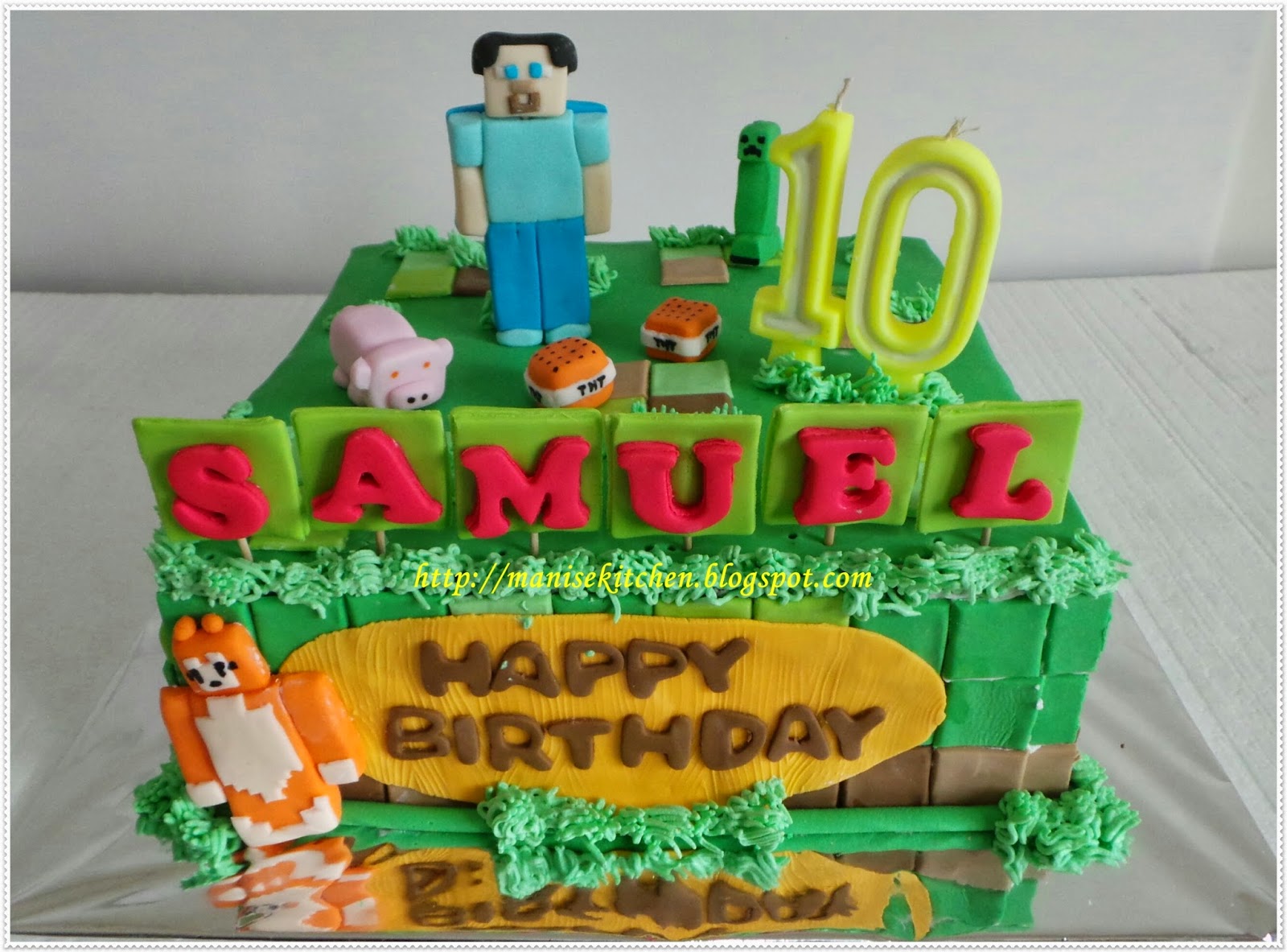 manise kitchen: Minecraft Cake for Samuel