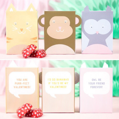 My Owl Barn: Printable Animal Valentine Boxes