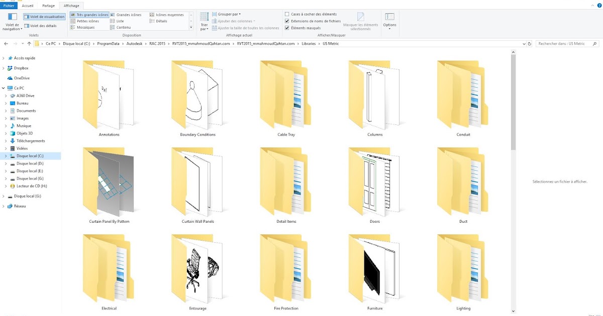 مكتبة الريفيت المعماري 2017 Revit 2017 Metric Library