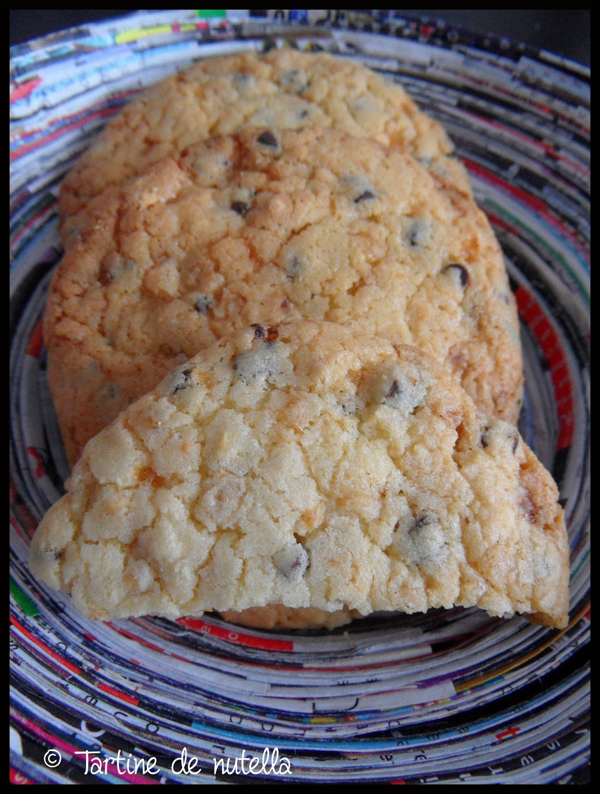 Cookies croquants nougatine et pépites de chocolat - Le Coin des Délices