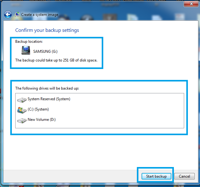 How to create a system image in Windows 7