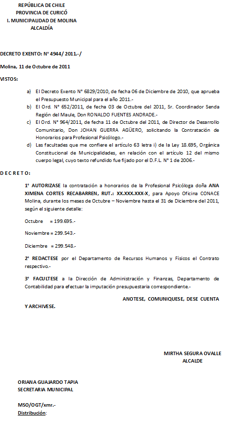 Redacción Oficial: Decreto