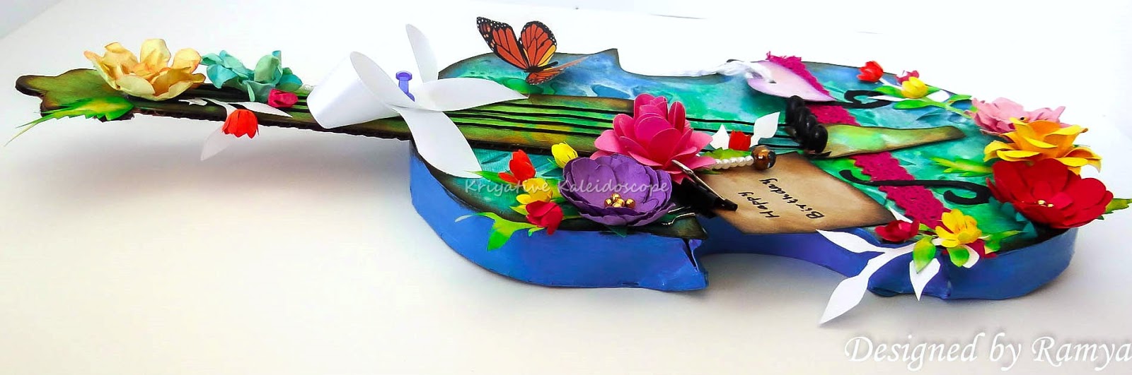 VIOLIN SHAPED CARD TUTORIAL - KRIYA-TIVE KALEIDOSCOPE