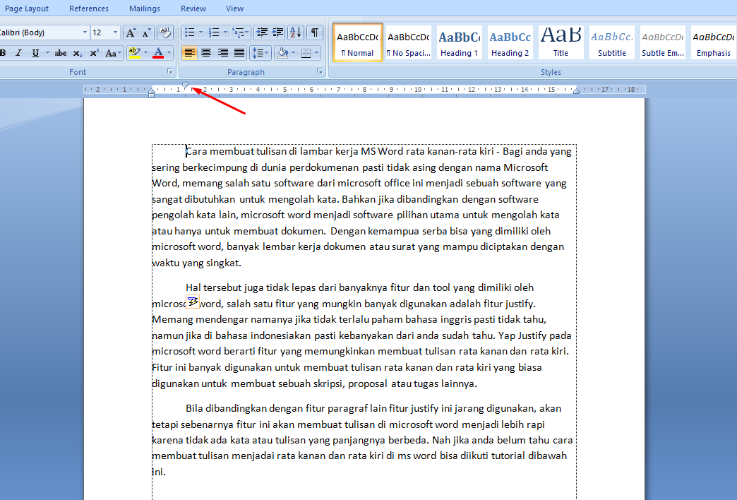 Cara Mengatur Awalan Paragraf di Lembar Kerja MS Word - Kimtuck.com