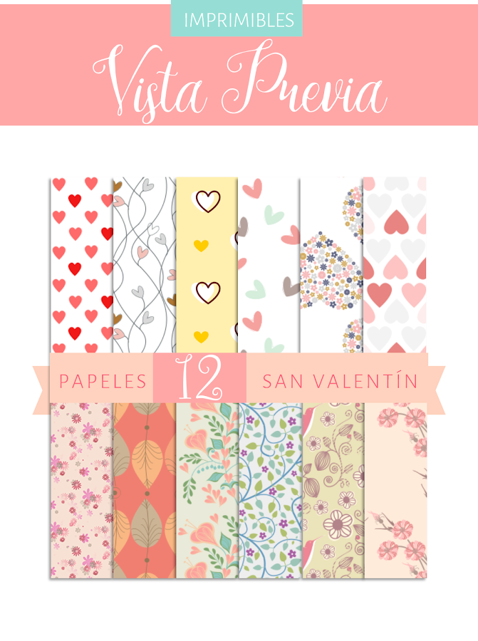 Papeles Para San Valentín / Descarga Gratis | Manualidades