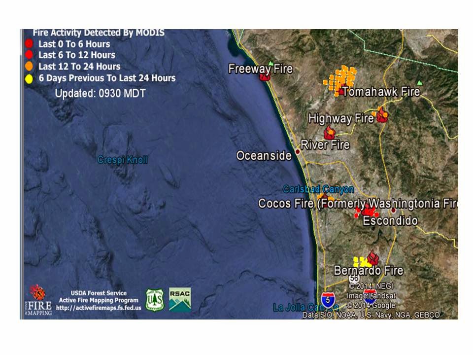 California Smoke Information: May 15, 2014 - Modis Map with CAL FIRE ...