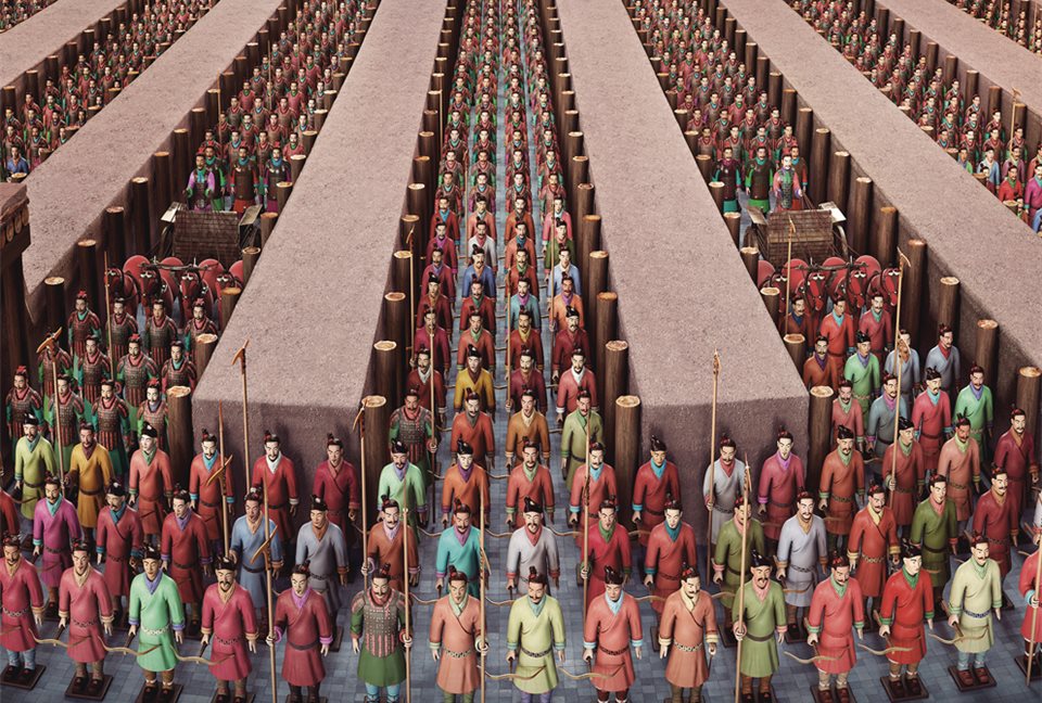 Terracotta Warriors In Color