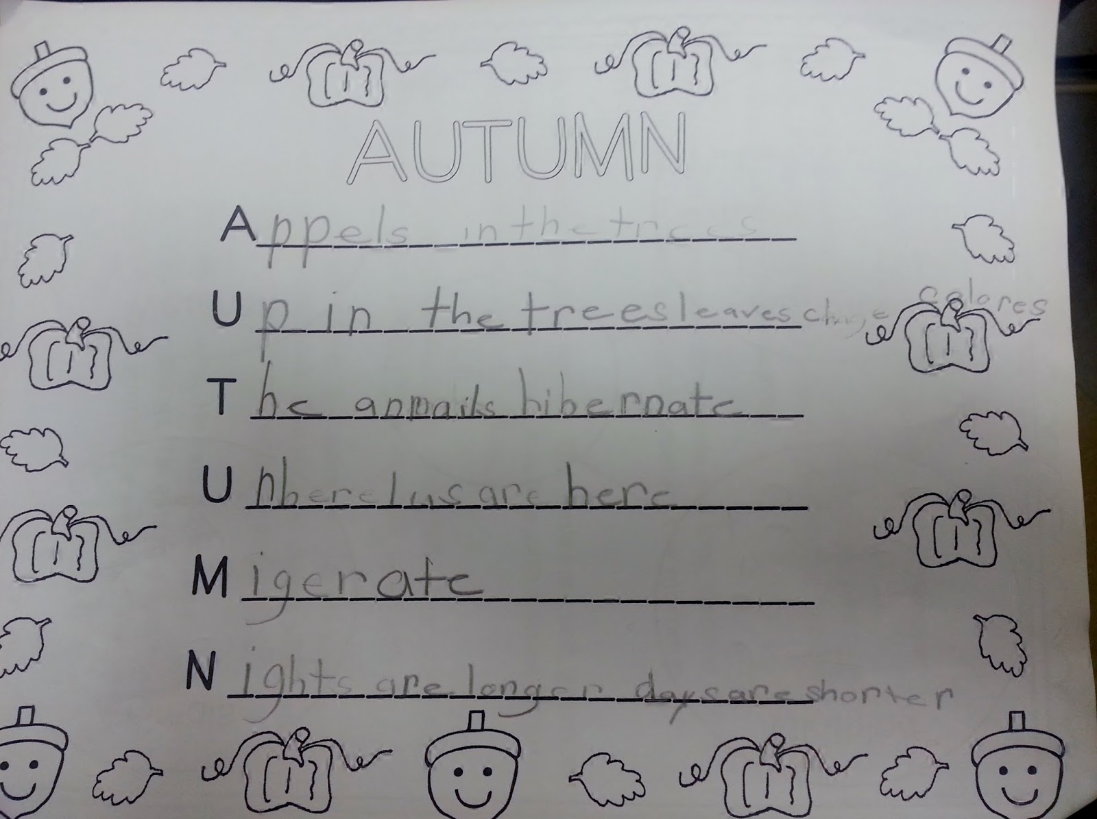 Mrs Strauman s Class Autumn Acrostic Poems Mrs Strauman s Class Autumn Acrostic Poems