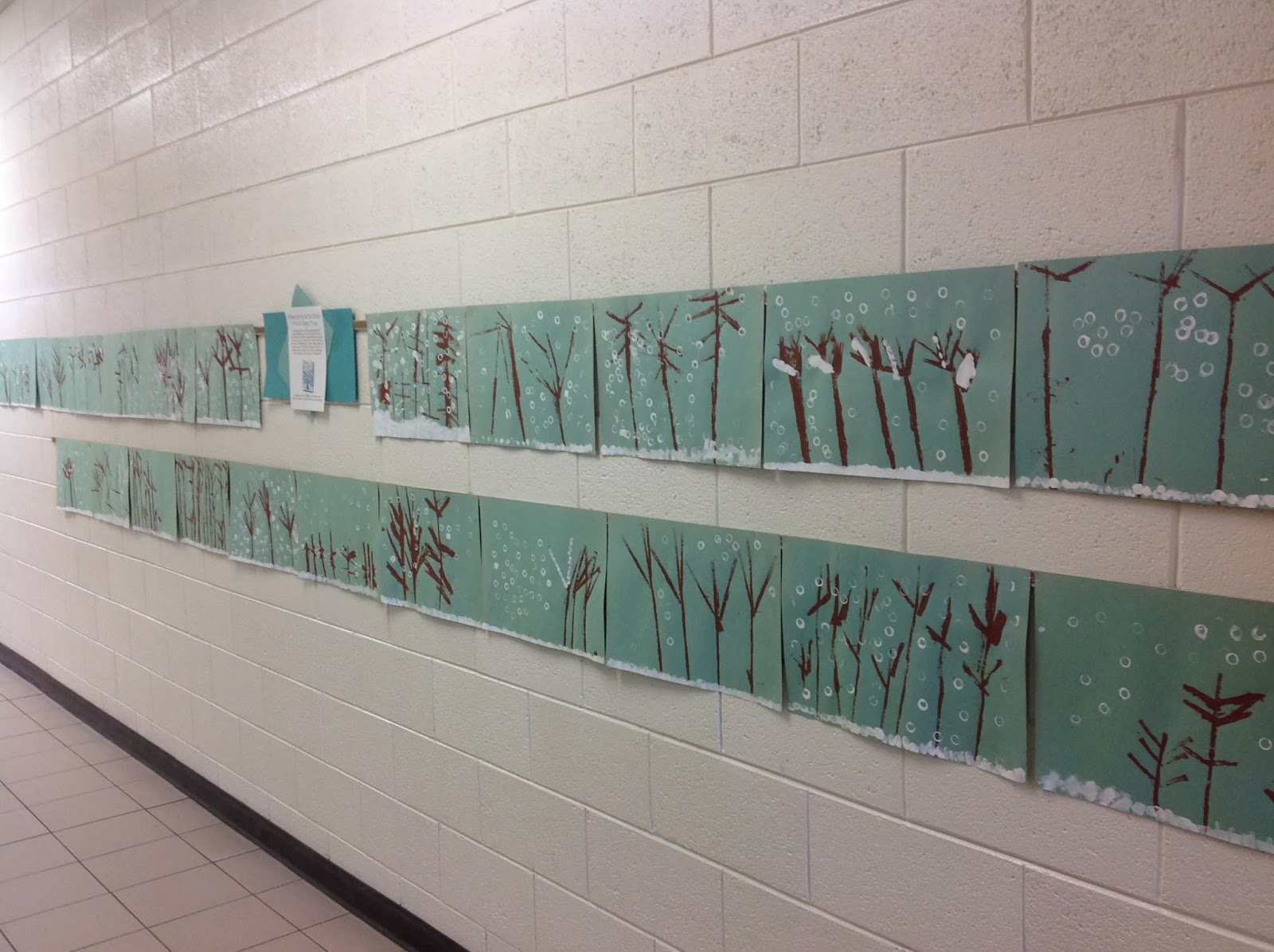 The Artsy Fartsy Art Room: K & 1 Printed Snowy Trees