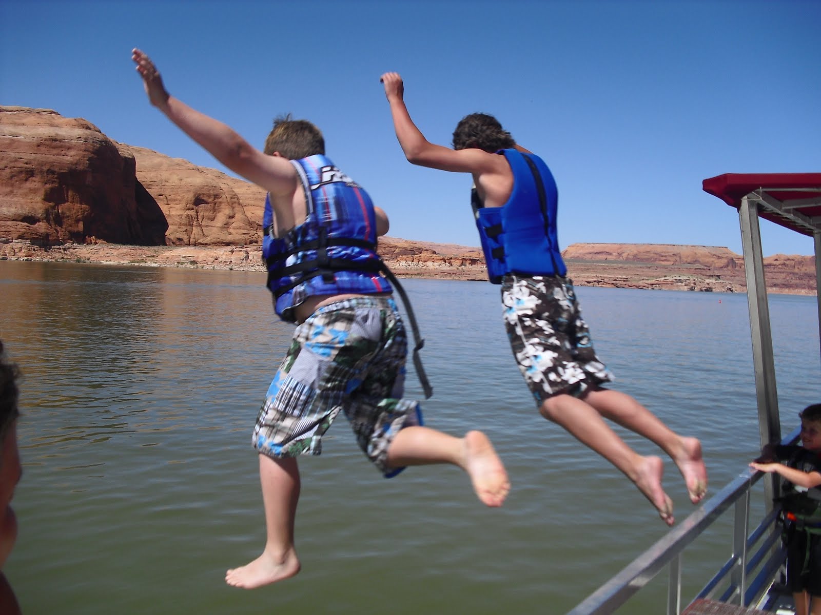 Sadie Shalise Tervort[:: Jumping Off our House Boat Lake Powell 2010[: