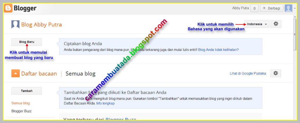 Cara Membuat Blog Blogger Baru Gratis dan Mudah Bro.. - Ada Info Baru