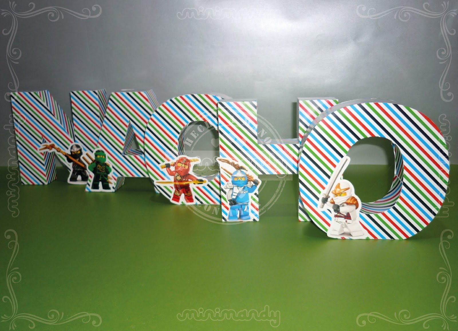 MinimandySign: Letras corpóreas de papel. Lego Ninjago