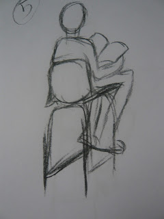 Life drawing: Chair and model