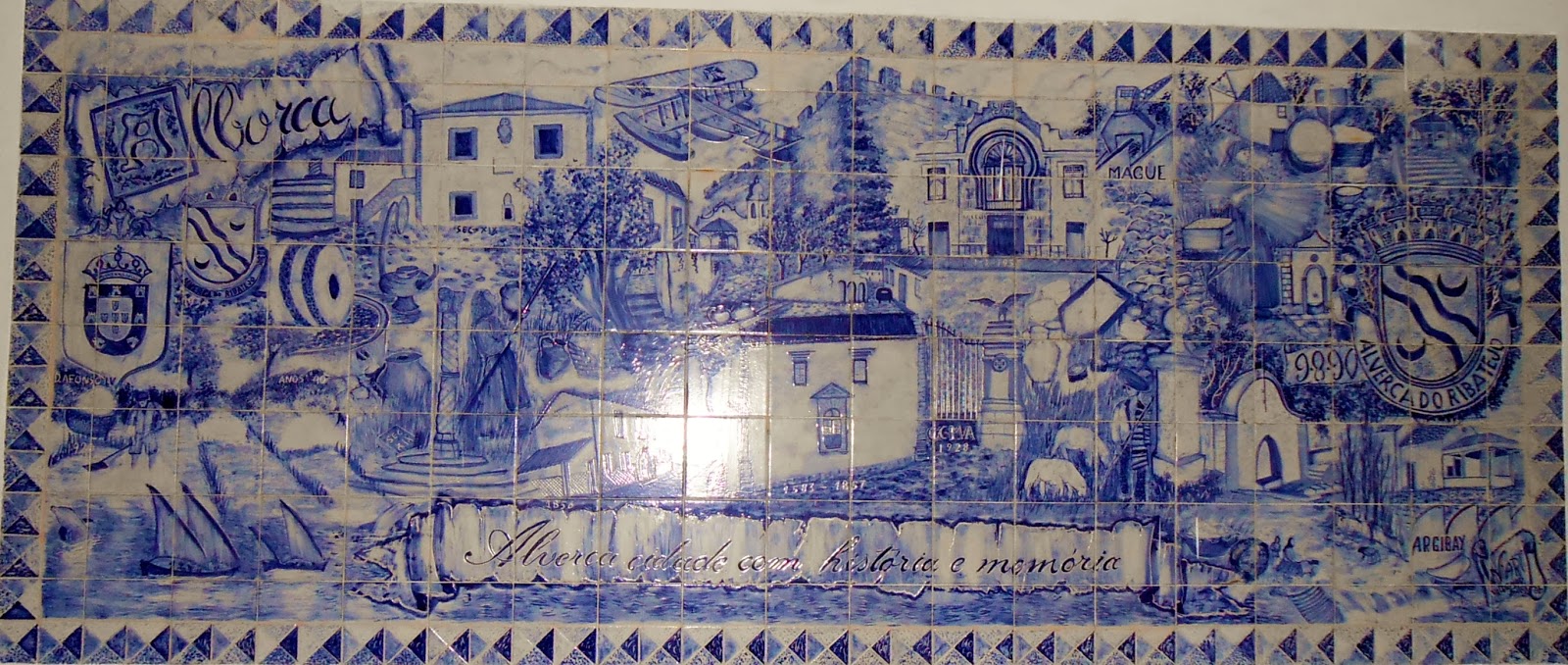 Viajar e descobrir: Portugal - Alverca do Ribatejo - Painel de azulejos ...