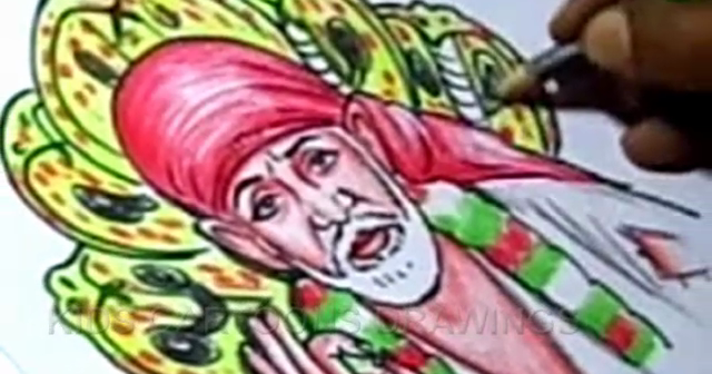 KIDS CARTOON DRAWINGS: How to Draw Lord Shirdi Saibaba Drawing