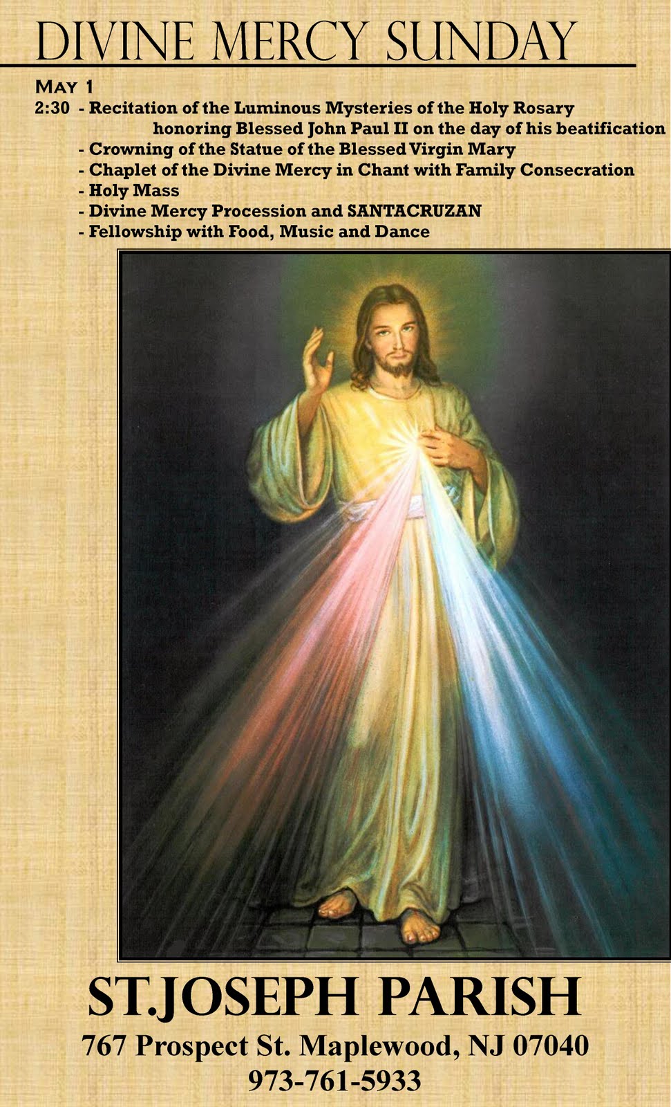 Open Doors: SUNDAY, MAY 1 EVENTS - DIVINE MERCY SUNDAY