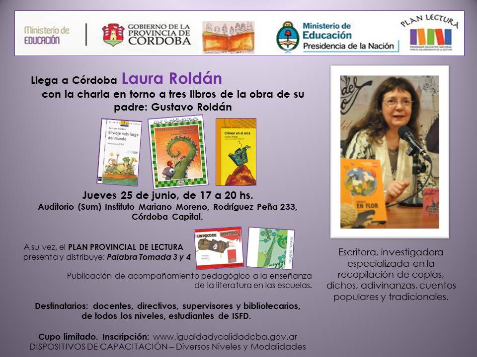 Plan Provincial de Lectura: Diálogo con Laura Roldán en torno a la obra ...