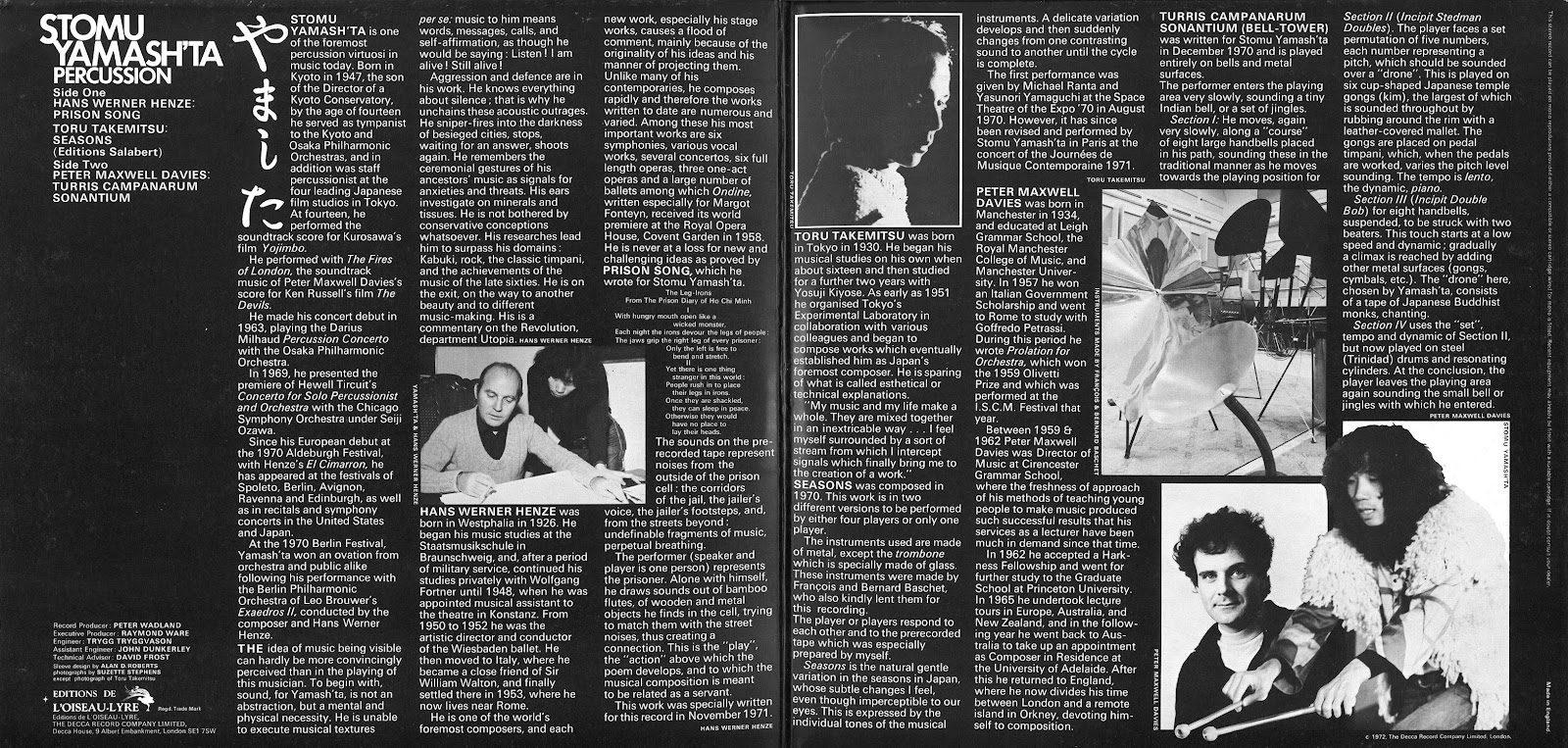 1972 Prison Song- Seasons - Turris Campanarum Sonantium - Stomu Yamash'ta - Rockronología