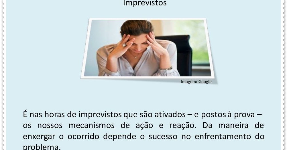 EXPRESSÃO: Imprevistos