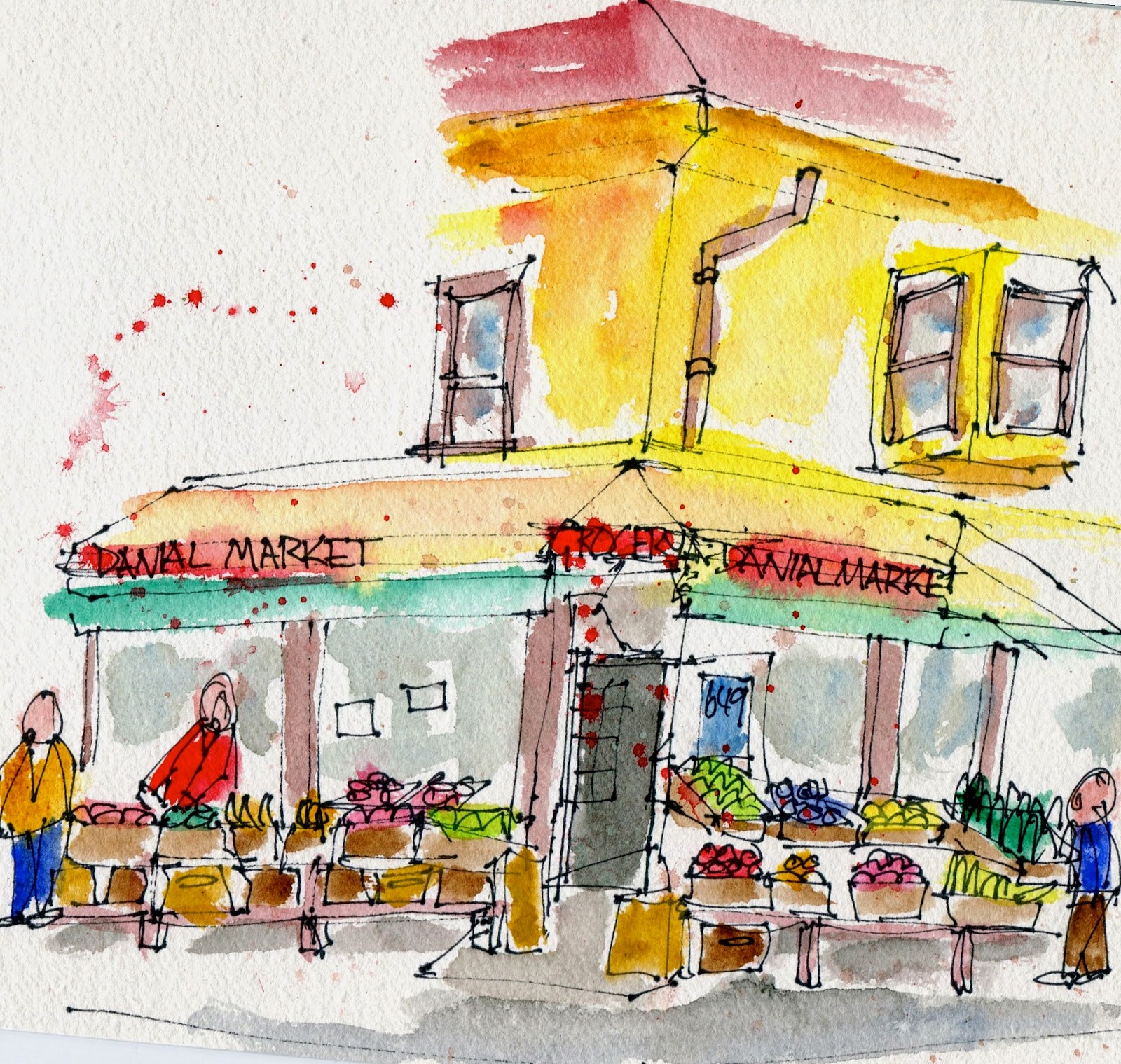 Enjoy Every Day - Enjoy Every Urban Drawing: Danial Grocery