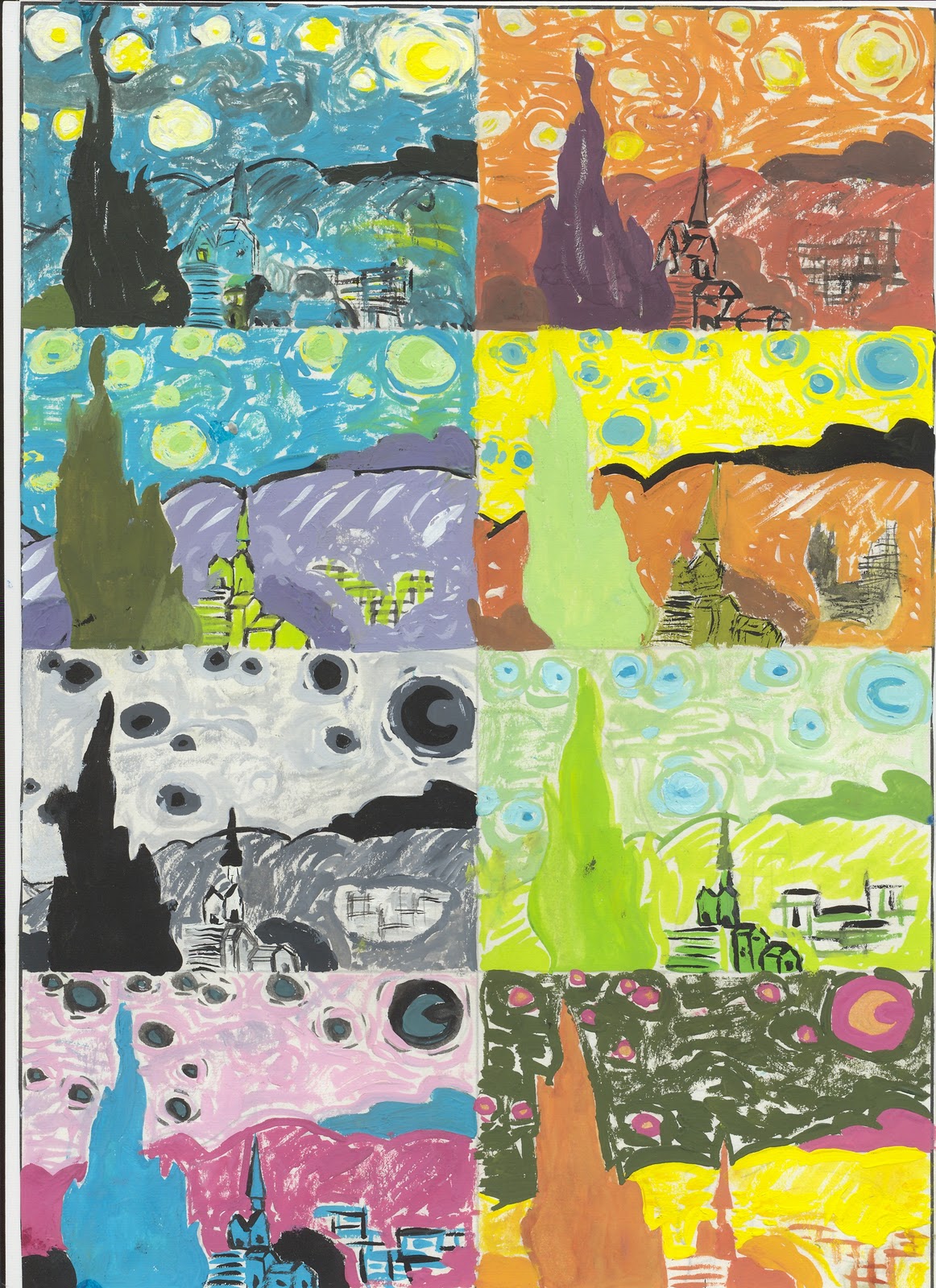 A B C D VISUAL: 1º ESO. Variaciones de color sobre cuadros ...