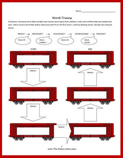 Classroom Freebies Too: Word Trains Vocabulary Activity