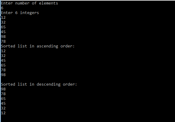 C Program For Bubble Sort Using Function In Ascending And Descending Order 1678