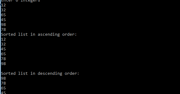 C Program For Bubble Sort Using Function In Ascending And Descending Order