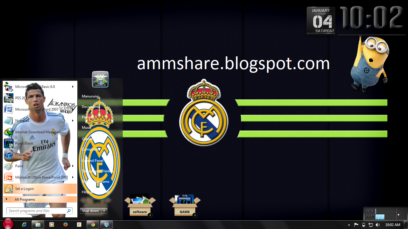 Theme Real Madrid For Windows 7 AMM Share